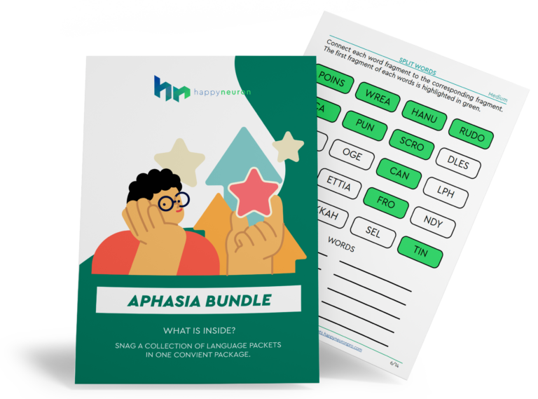 Aphasia Bundle - HappyNeuronPro Worksheets