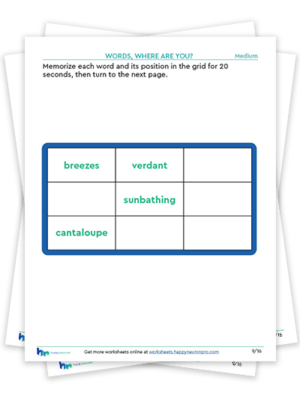 Worksheet for Word Retrieval - Printable Worksheet for Aphasia