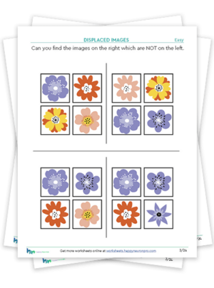 Flower Worksheets for Visual Attention - Printable & Science Based
