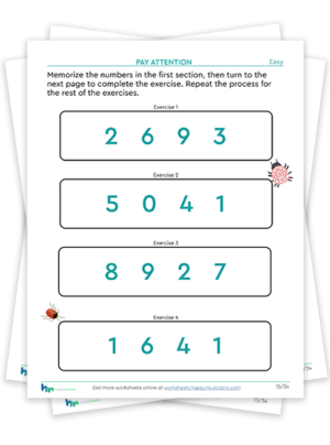 Visual Attention Worksheets & Activities | Science-based - PDF