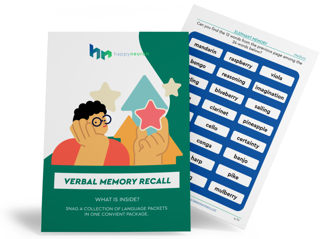 Verbal Memory Recall Bundle - HappyNeuronPro Worksheets