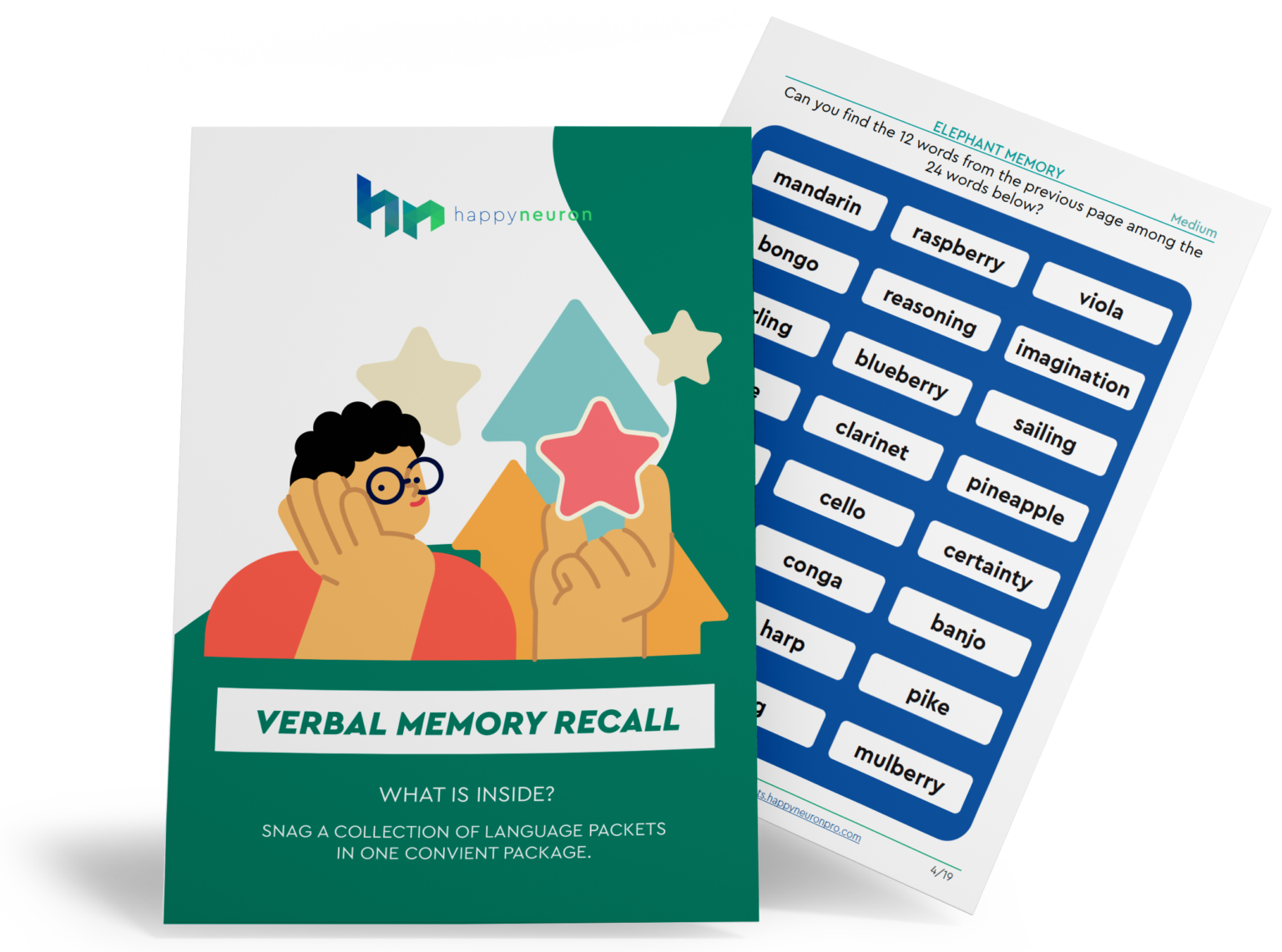 Verbal Memory Recall Bundle - HappyNeuronPro Worksheets